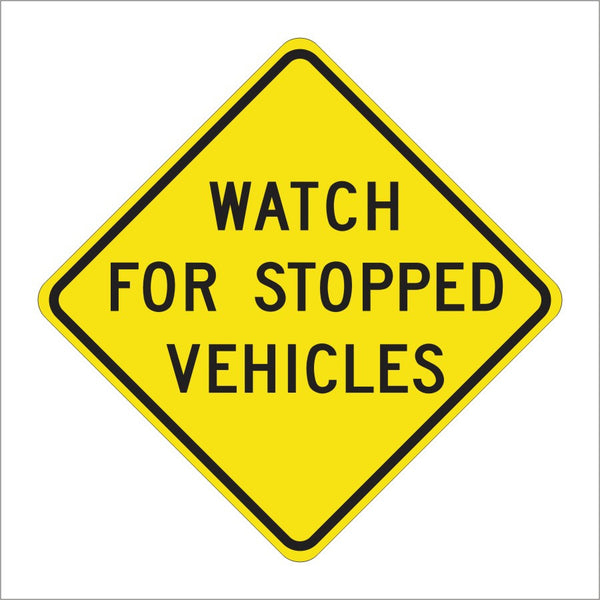 SW60 (CA) WATCH FOR STOPPED VEHICLES SIGN – Main Street Signs, Athaco Inc.