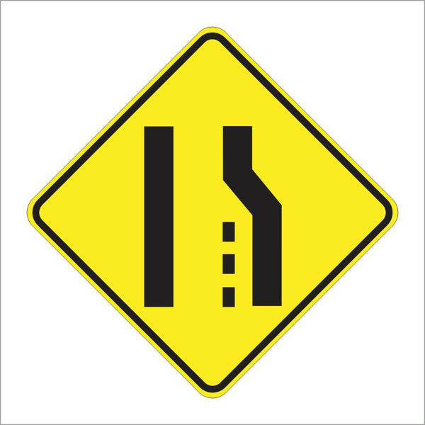 W4-2 LANE ENDS SYMBOL SIGN – Main Street Signs, Athaco Inc.