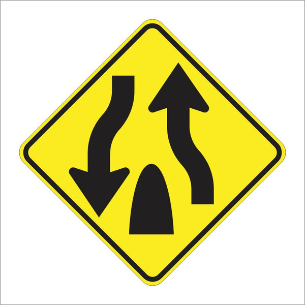 W6-2 DIVIDED HIGHWAY ENDS SYMBOL SIGN – Main Street Signs, Athaco Inc.