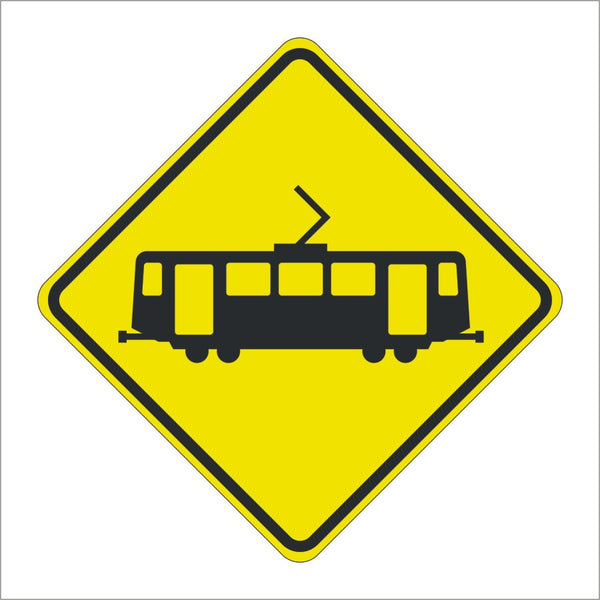 W82 (CA) LIGHT RAIL/TRANSIT CROSSING SYMBOL SIGN – Main Street Signs ...